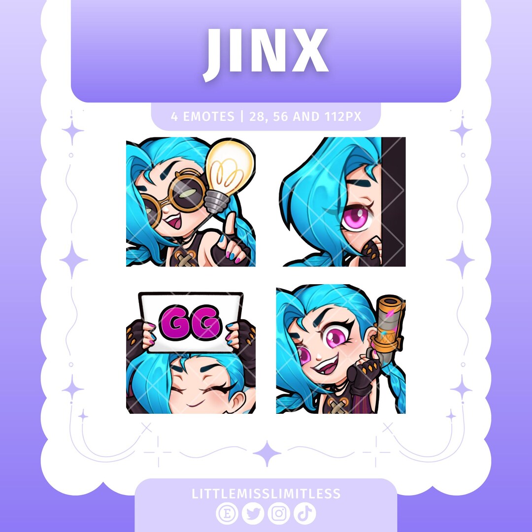 Jinx Arcane, League of Legends Emote Pack | Custom Twitch/discord ...