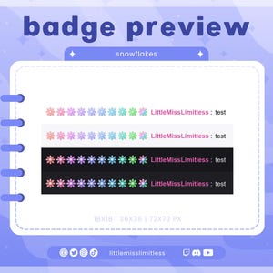 Snowflake Sub Badges | Twitch, Youtube, Kick, Discord | Bit Badges ...