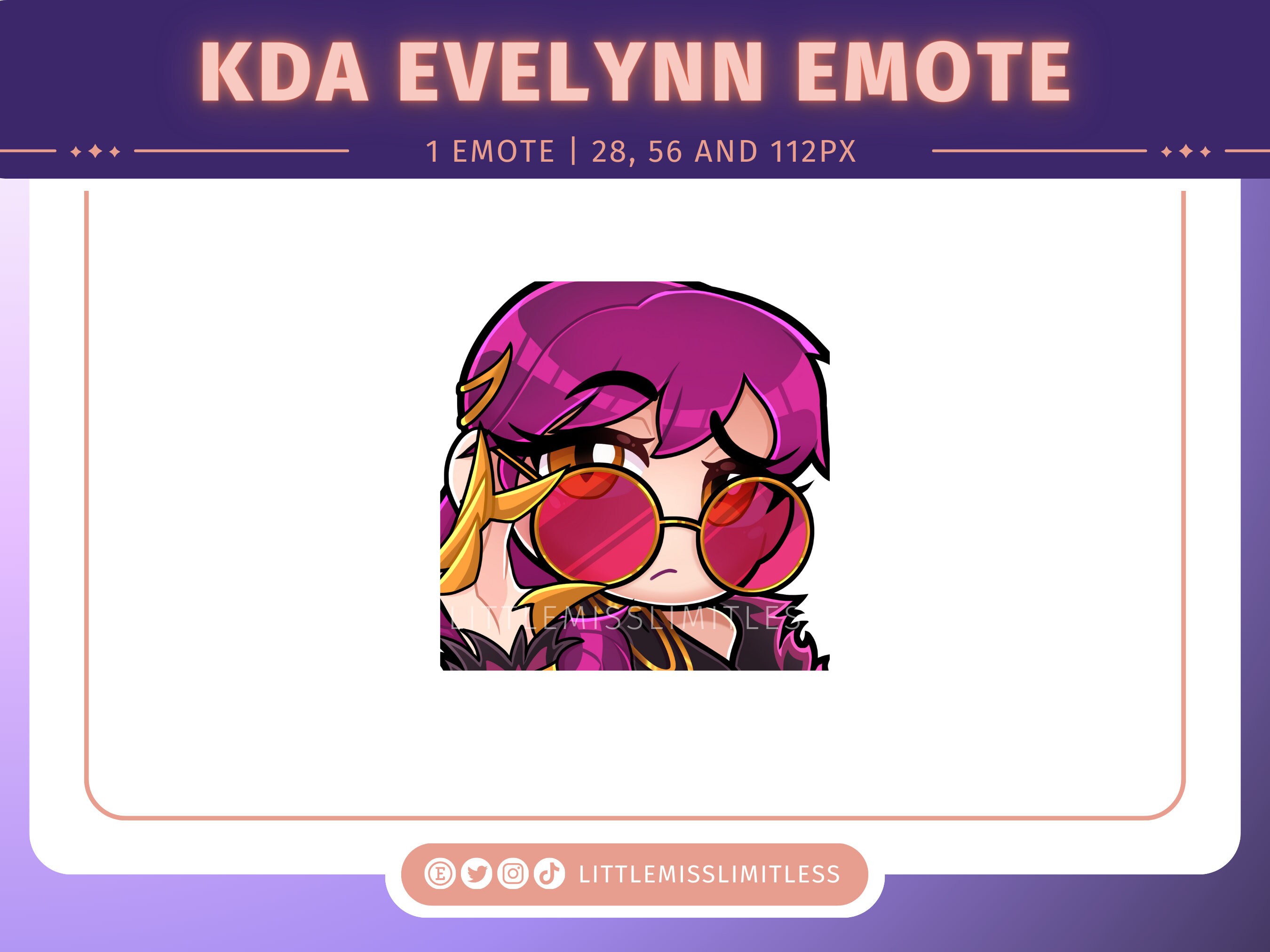 LOL KDA Evelynn Ayo Emote Custom Twitch/discord/youtube Emotes Stream ...