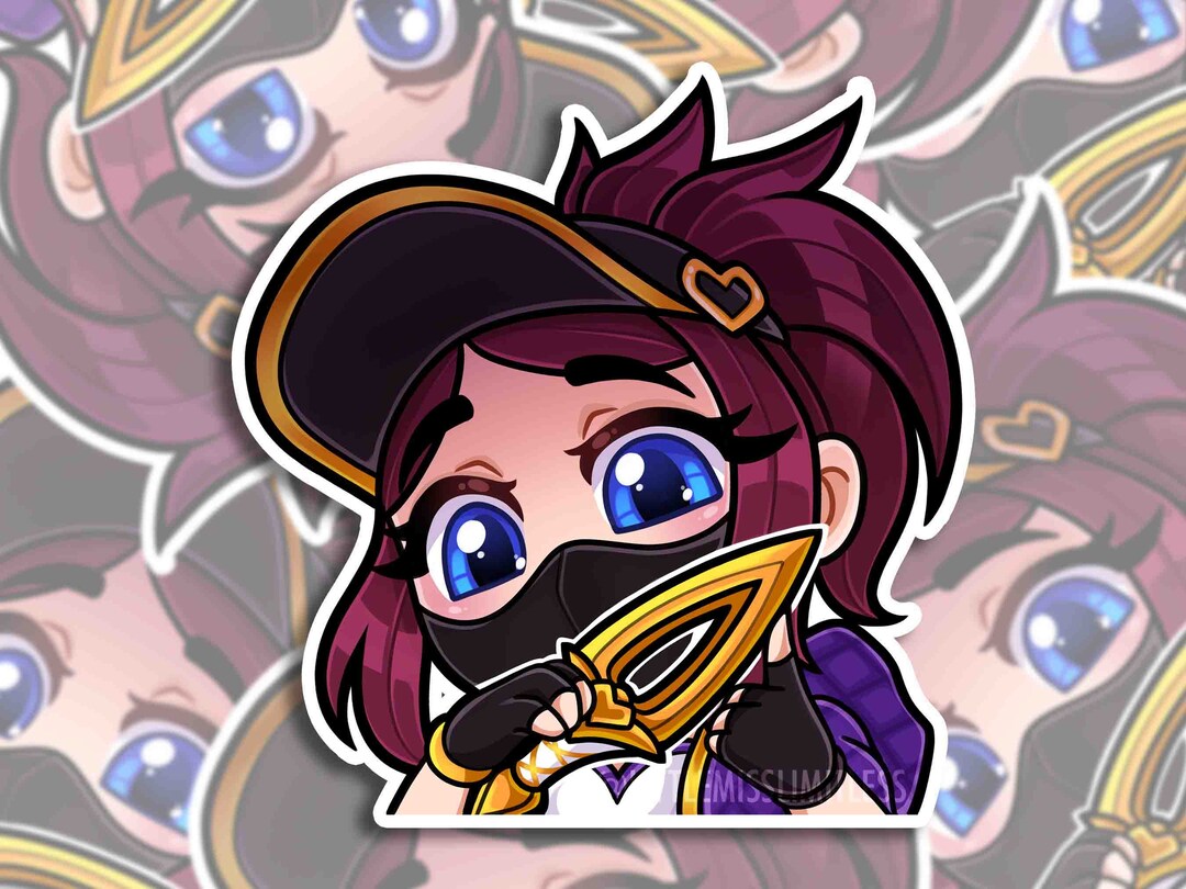 L O L KDA Akali Glossy Vinyl Sticker Cute Stickers Laptop Sticker Decal ...