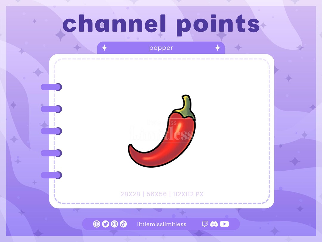 Chili Pepper Channel Point for Twitch | Channel Point Icon, Emotes ...