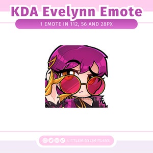 LOL KDA Evelynn Ayo Emote Custom Twitch/discord/youtube Emotes Stream ...