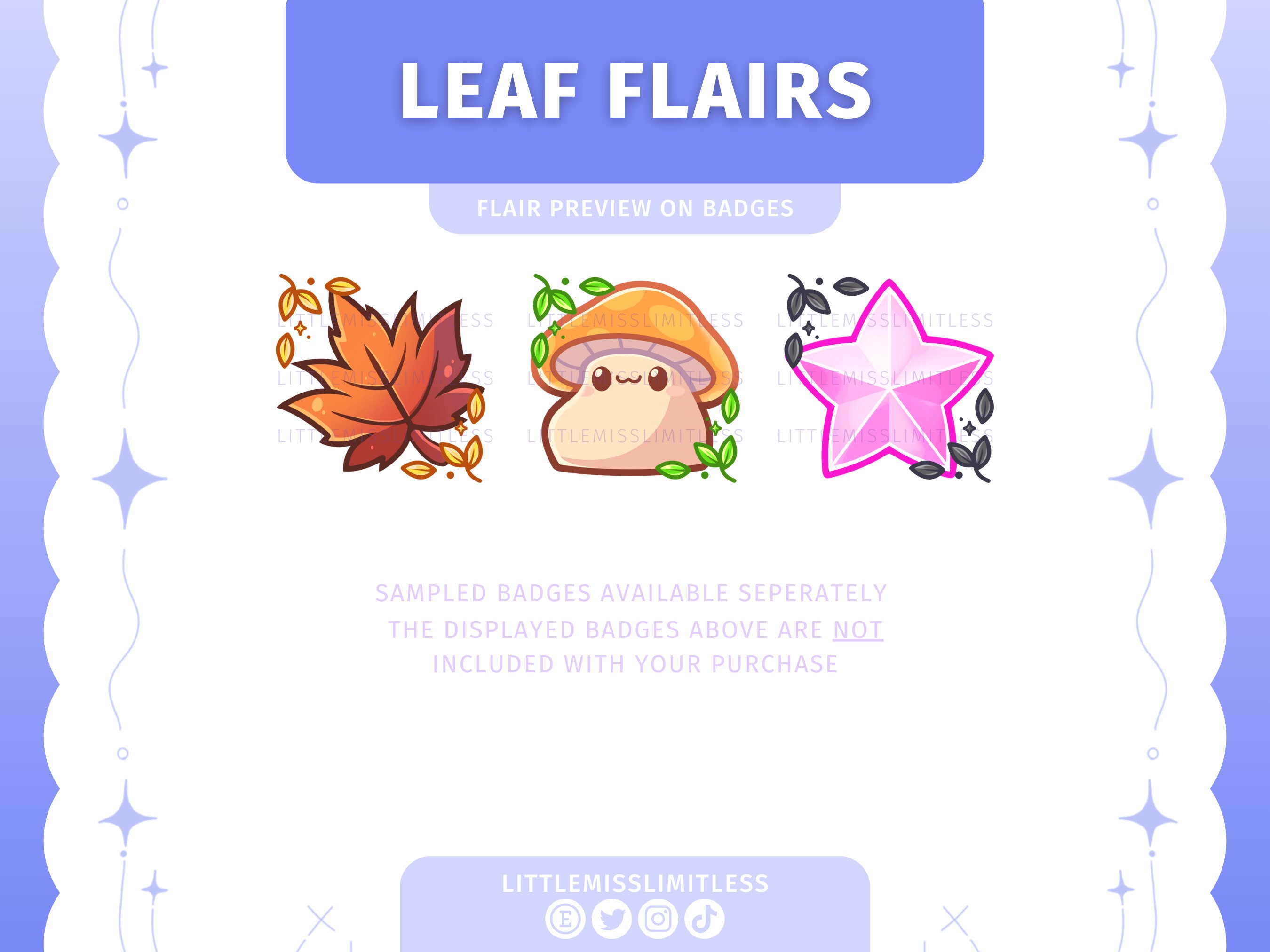 Leaf Sub Badge Flairs Twitch, Youtube, Kick, Discord Cute Bit Badges ...