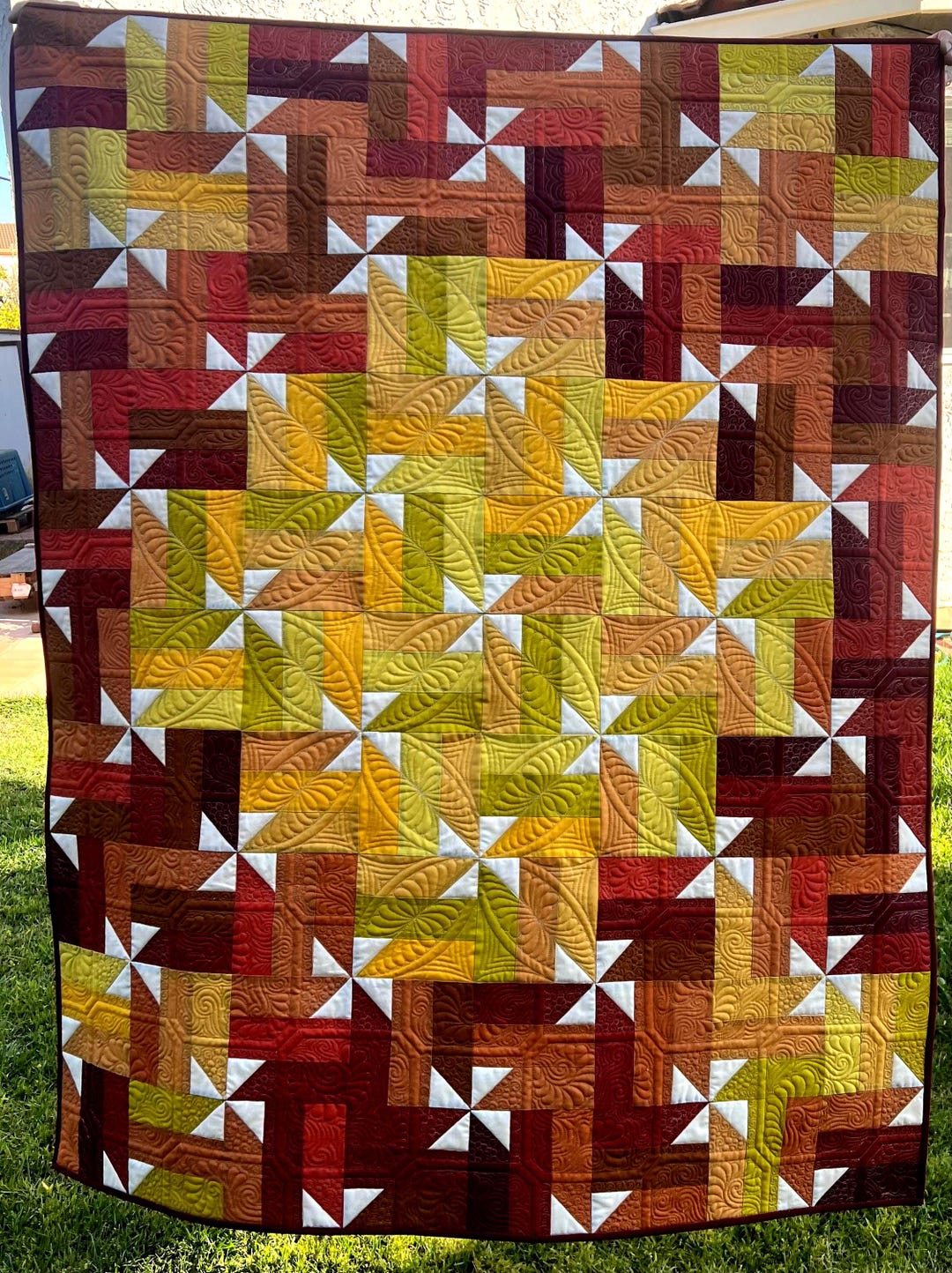 Handmade Throw Quilt, Art Quilt, Fall Quilt, Autumn Quilt, Quilt in ...