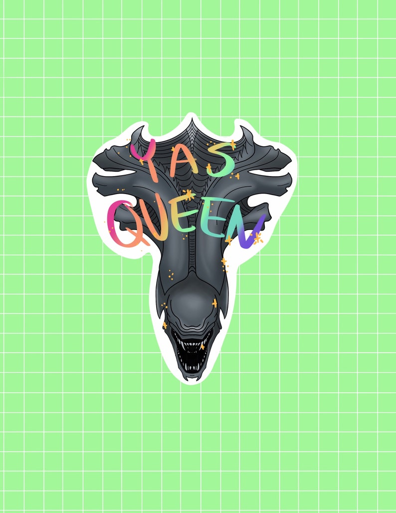 Yas Queen Alien Matte Sticker - Etsy