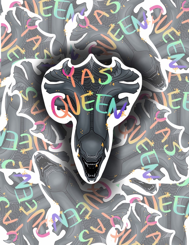 Yas Queen Alien Matte Sticker - Etsy