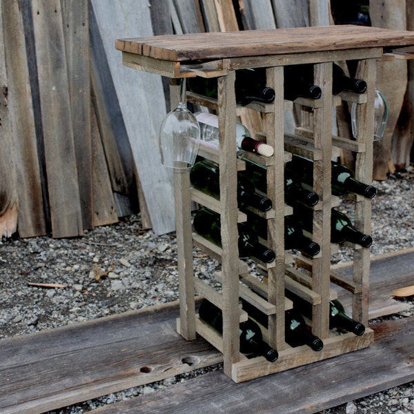 Barn Wood Wine Rack - Etsy