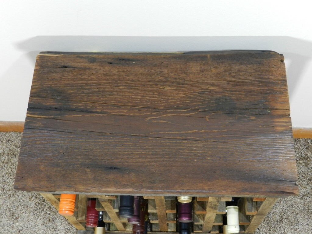 Wine Rack With Glass Rack Made With Rustic Barn Wood - Etsy