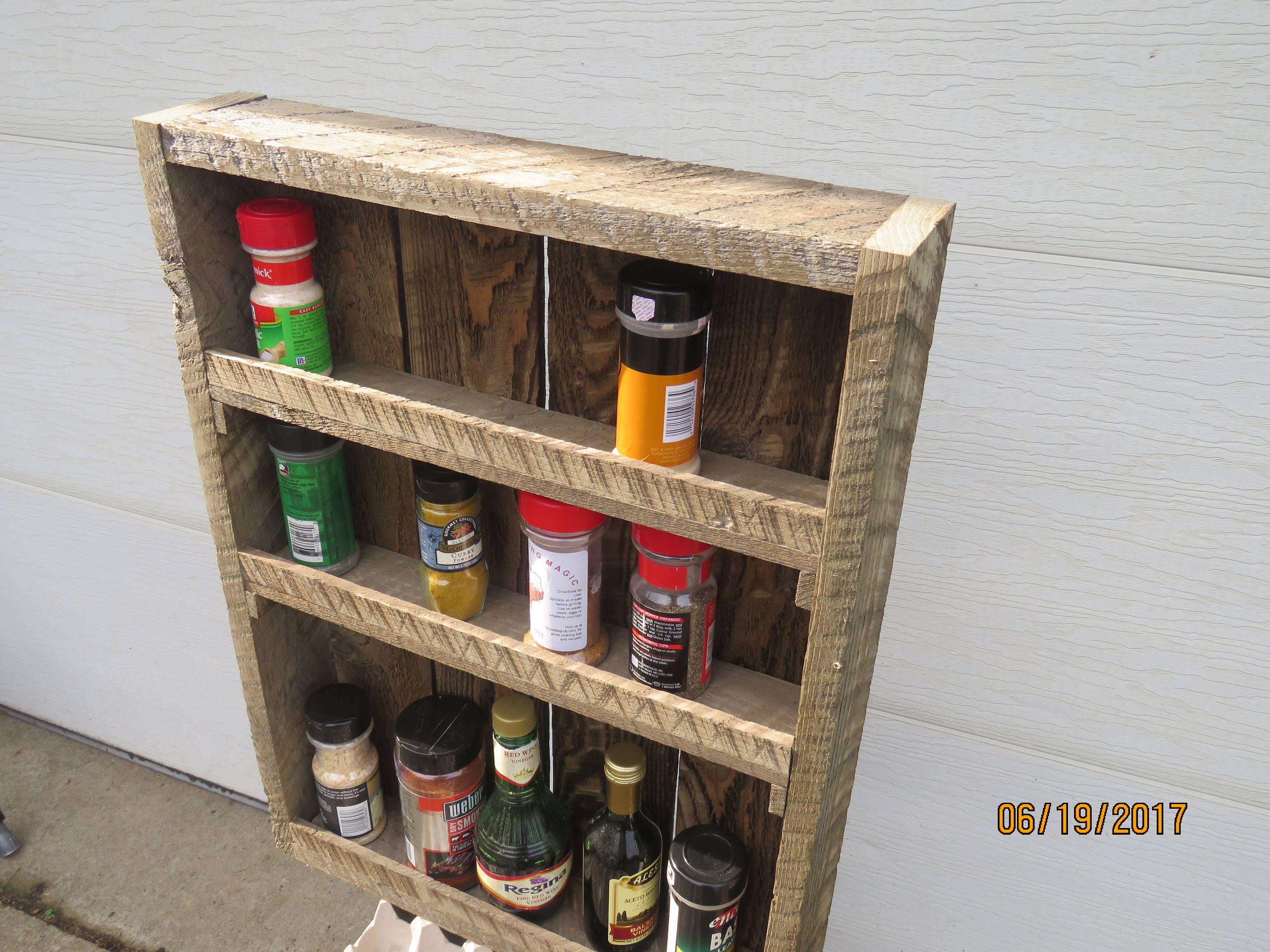 Spice Rack Rustic Barn Wood Spice Rack Wall Mount Custom | Etsy