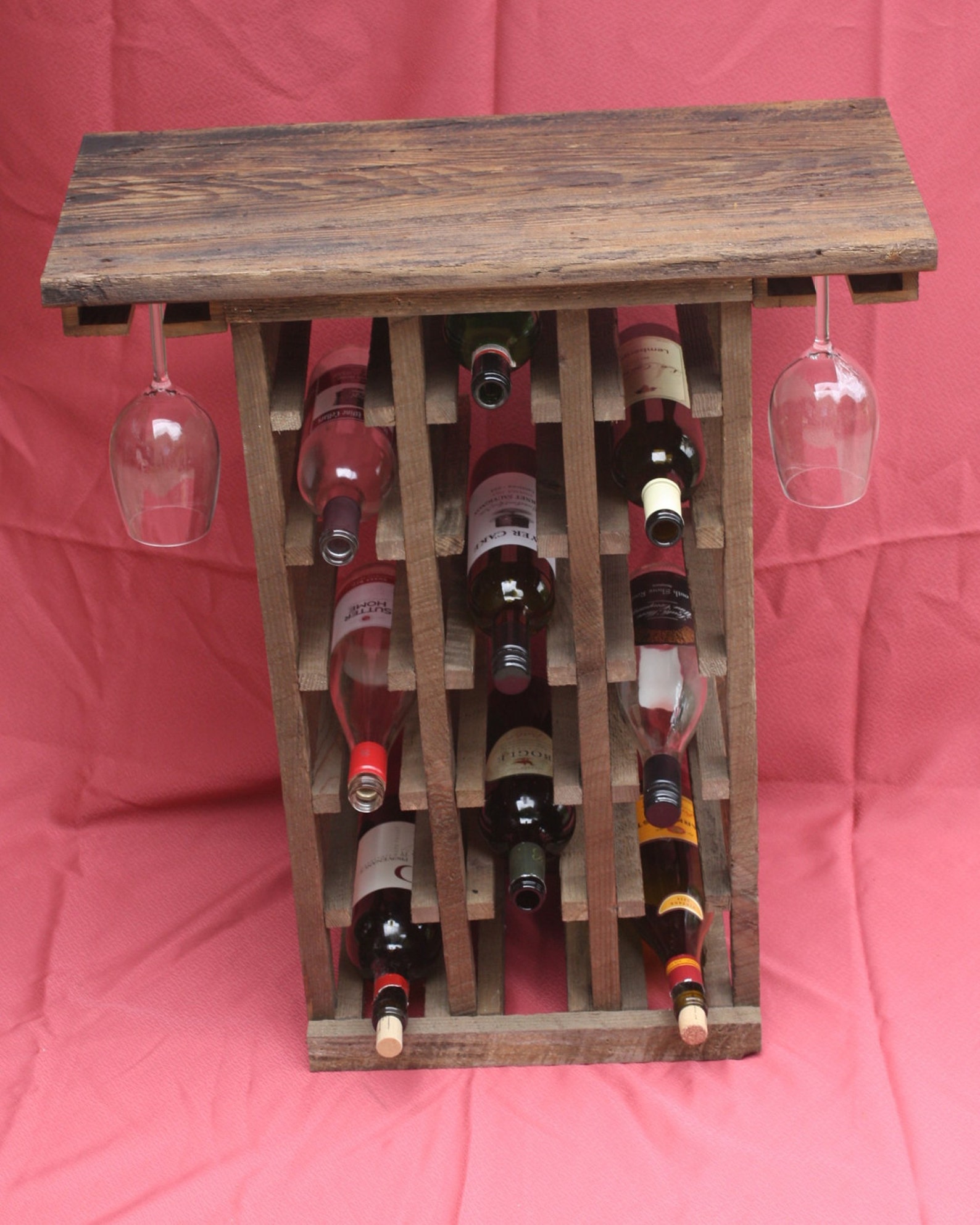 18 Bottle Wine Rack Rustic Wine Rack Barn Wood Wine Rack | Etsy