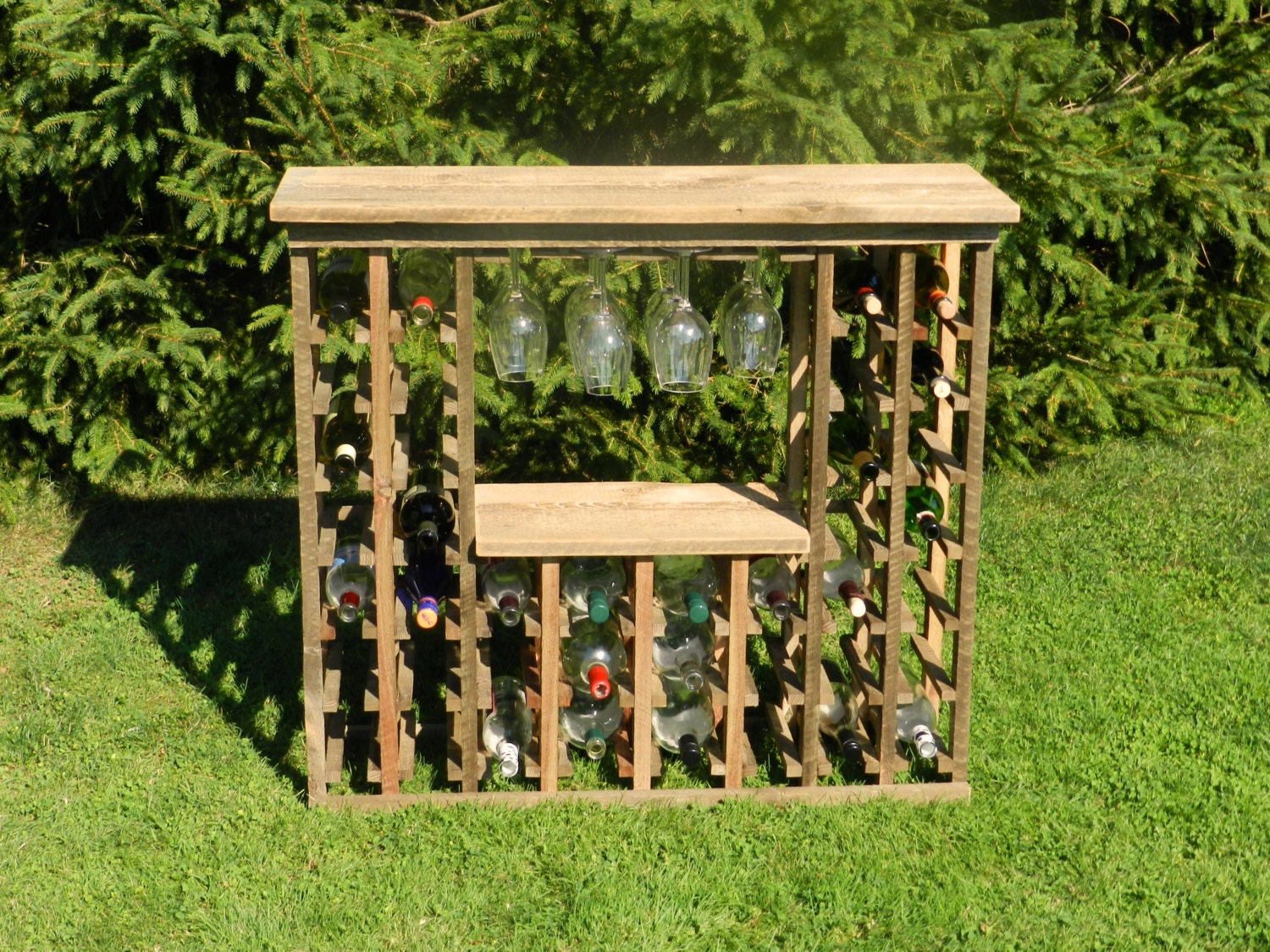 Rustic Wine cabinet made with vintage barn wood holds 40 | Etsy