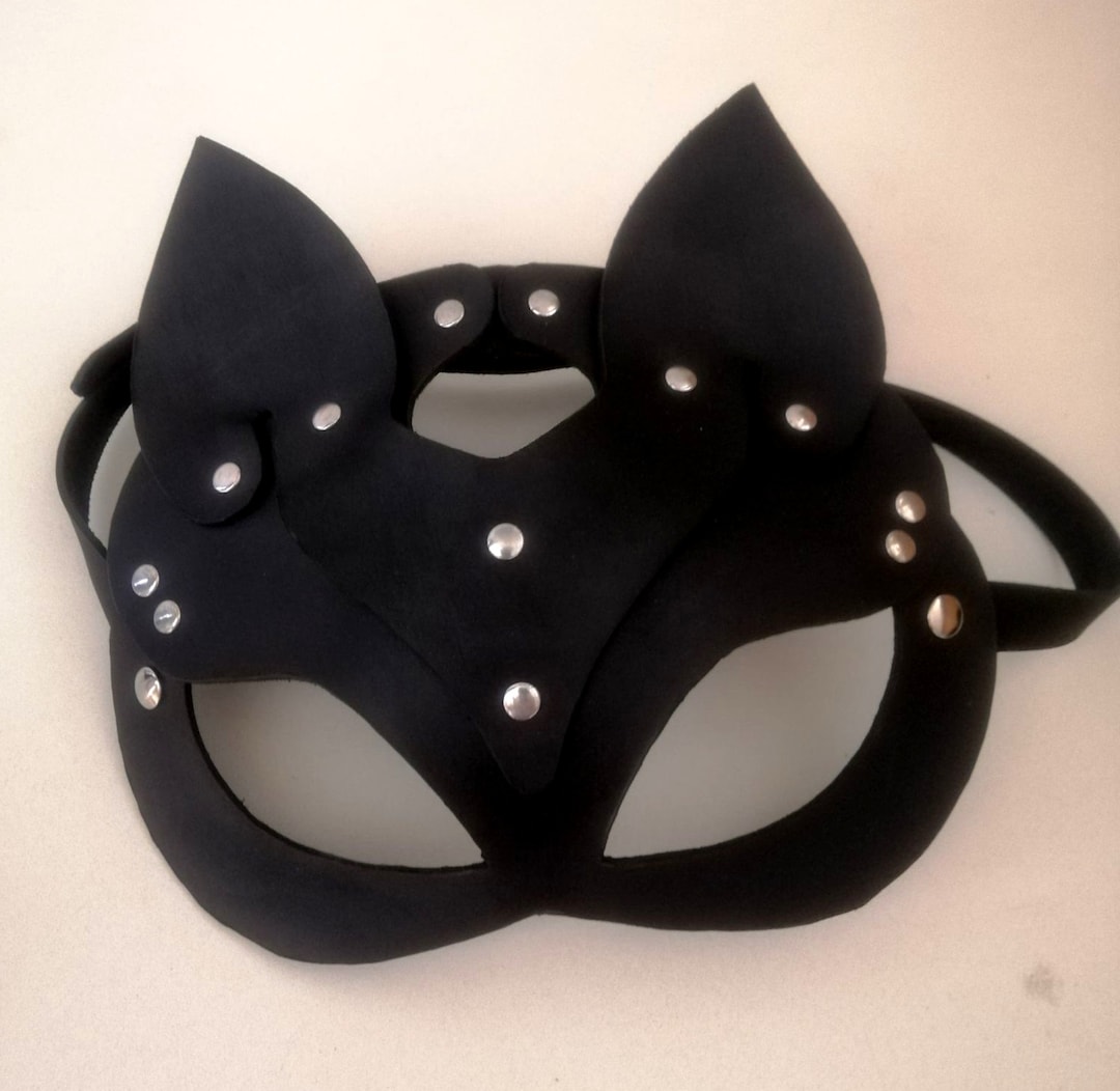 Cat Mask Premium Leather, Petplay Fetish Genuine Mask, Pussycat Bondage ...