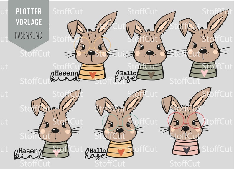 Plottervorlage Hasenkind - Etsy.de