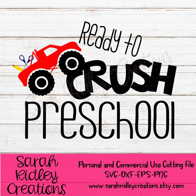 Ready to Crush Preschool SVG Back to School SVG Monster - Etsy