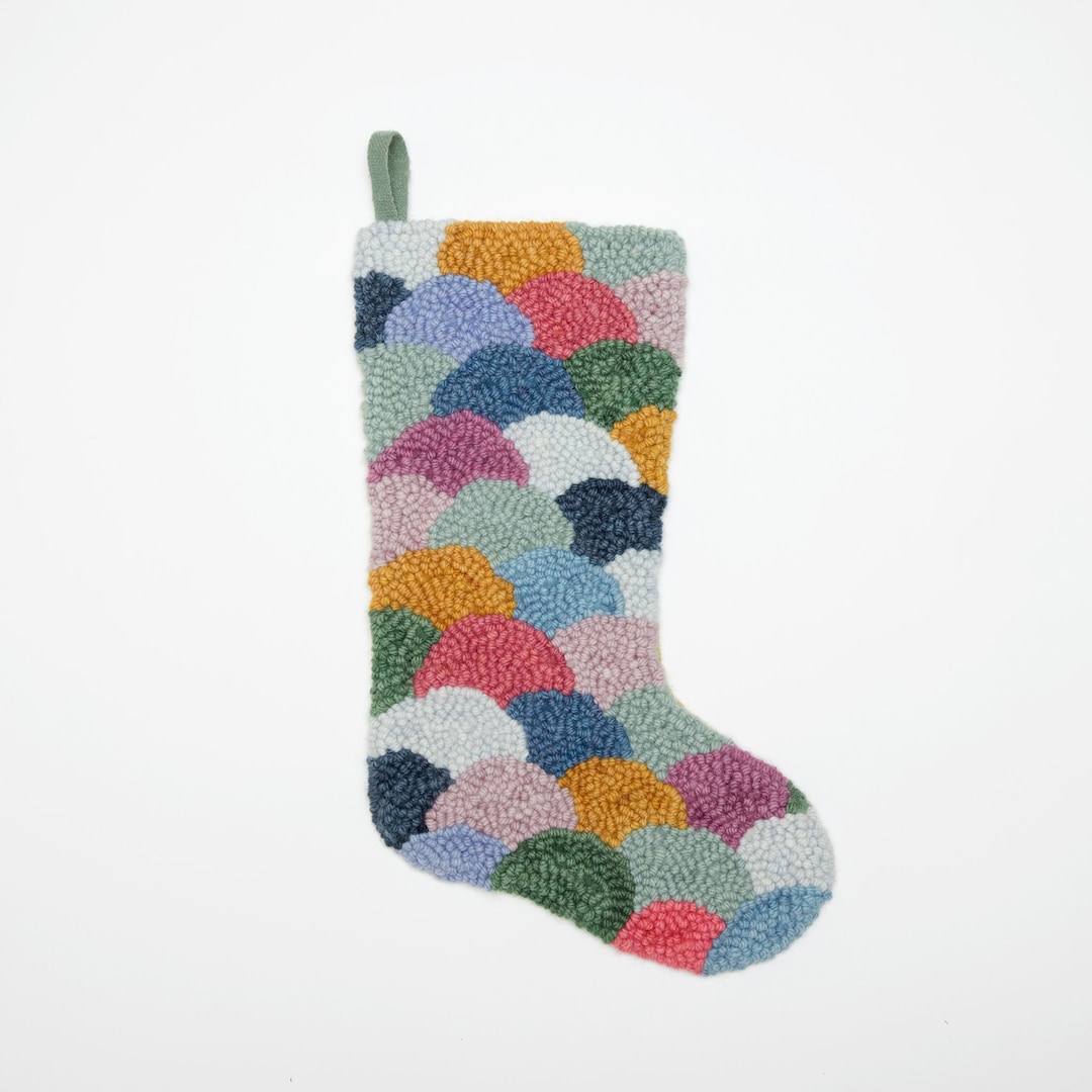 Scallop Stocking Pattern for Punch Needle Pattern Rug Hooking, Digital ...