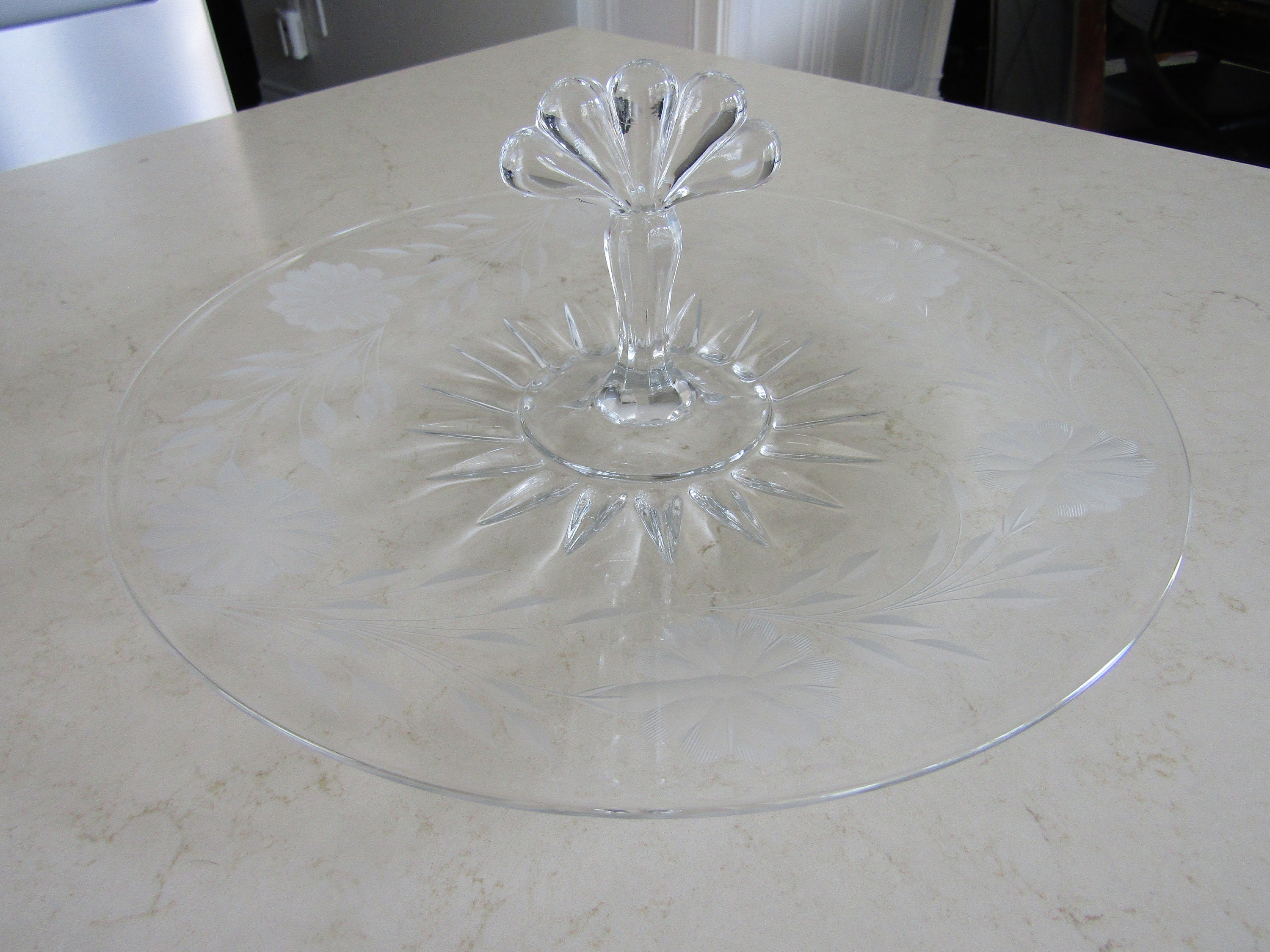 Vintage Etched Plate With Handle - Etsy