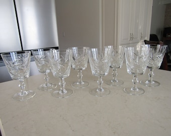 Mid Century Heavy Pinwheel Crystal Wine Glasses Set of 5 - Etsy