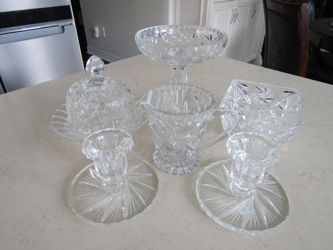 6 Vintage Pinwheel Crystal Pieces - Etsy