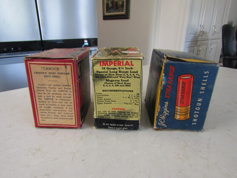 3 EMPTY Vintage Shotgun Shell Boxes - Etsy