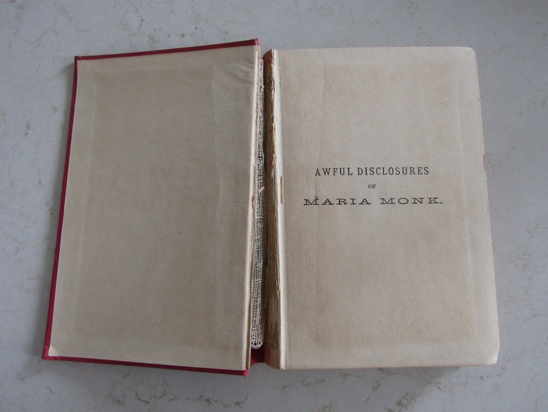 Awful Disclosures of Maria Monk - Etsy
