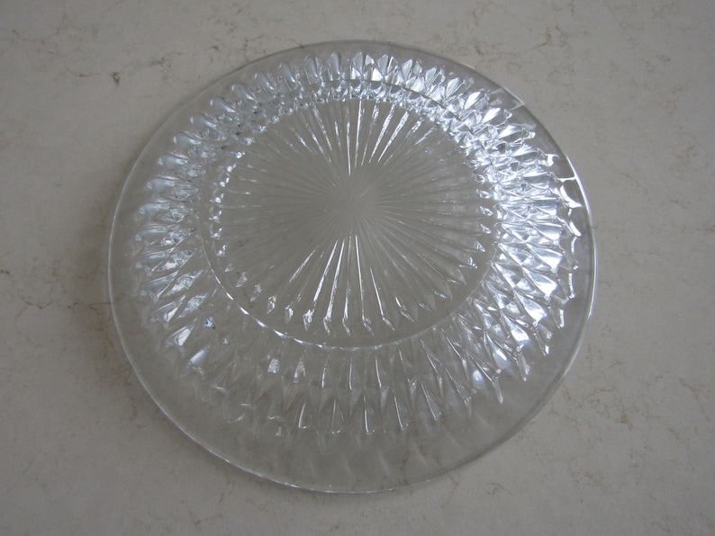 Vintage Indiana Glass Diamond Point Luncheon Plates - Etsy