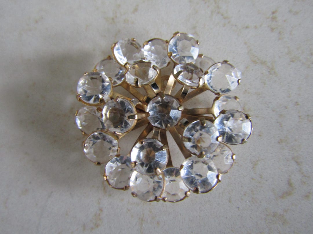 Vintage Antique C Clasp Rhinestone Pin Brooch - Etsy