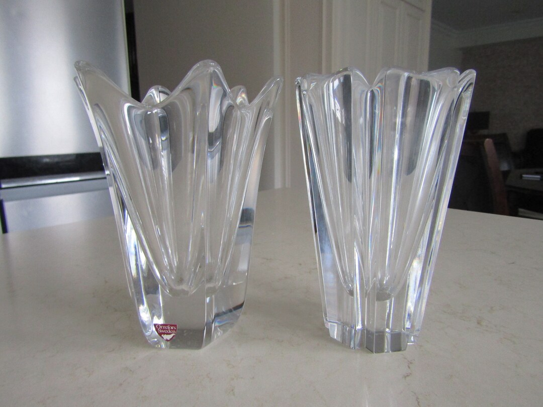 2 Vintage Orrefors Vases - Etsy