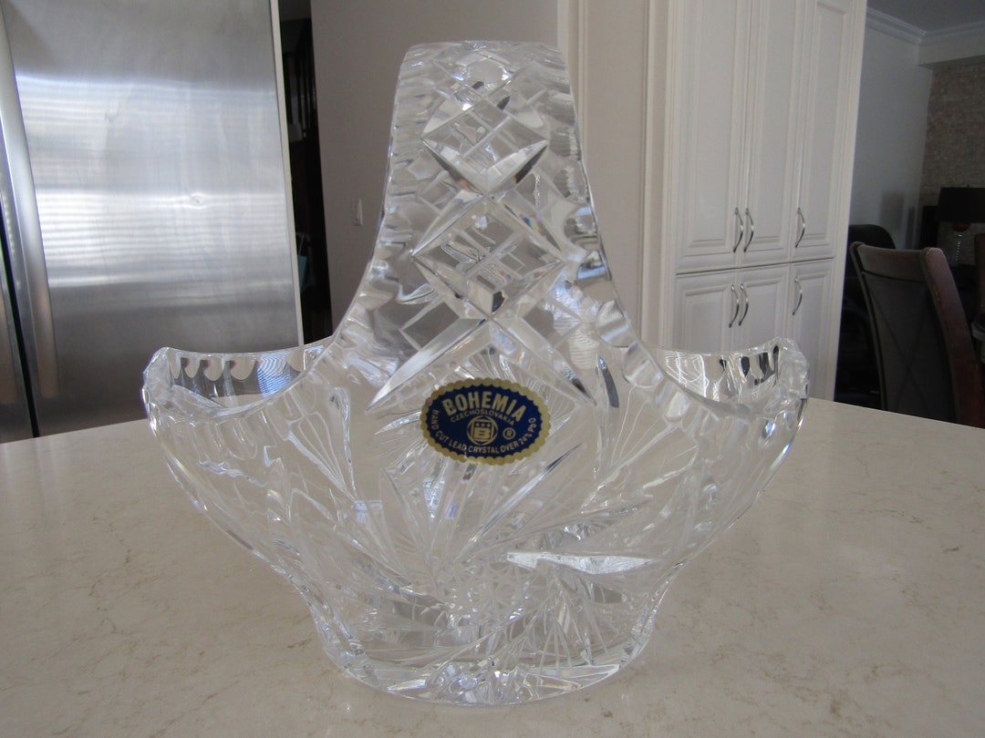 Vintage Pinwheel Crystal Basket - Etsy Canada