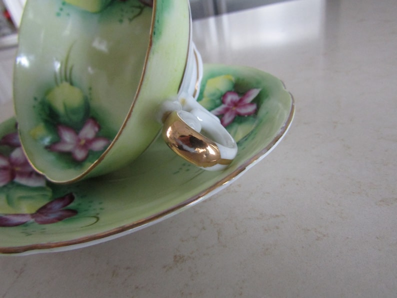 Lefton China Hand Painted Teacup and Saucer Made in Japan - Etsy Canada