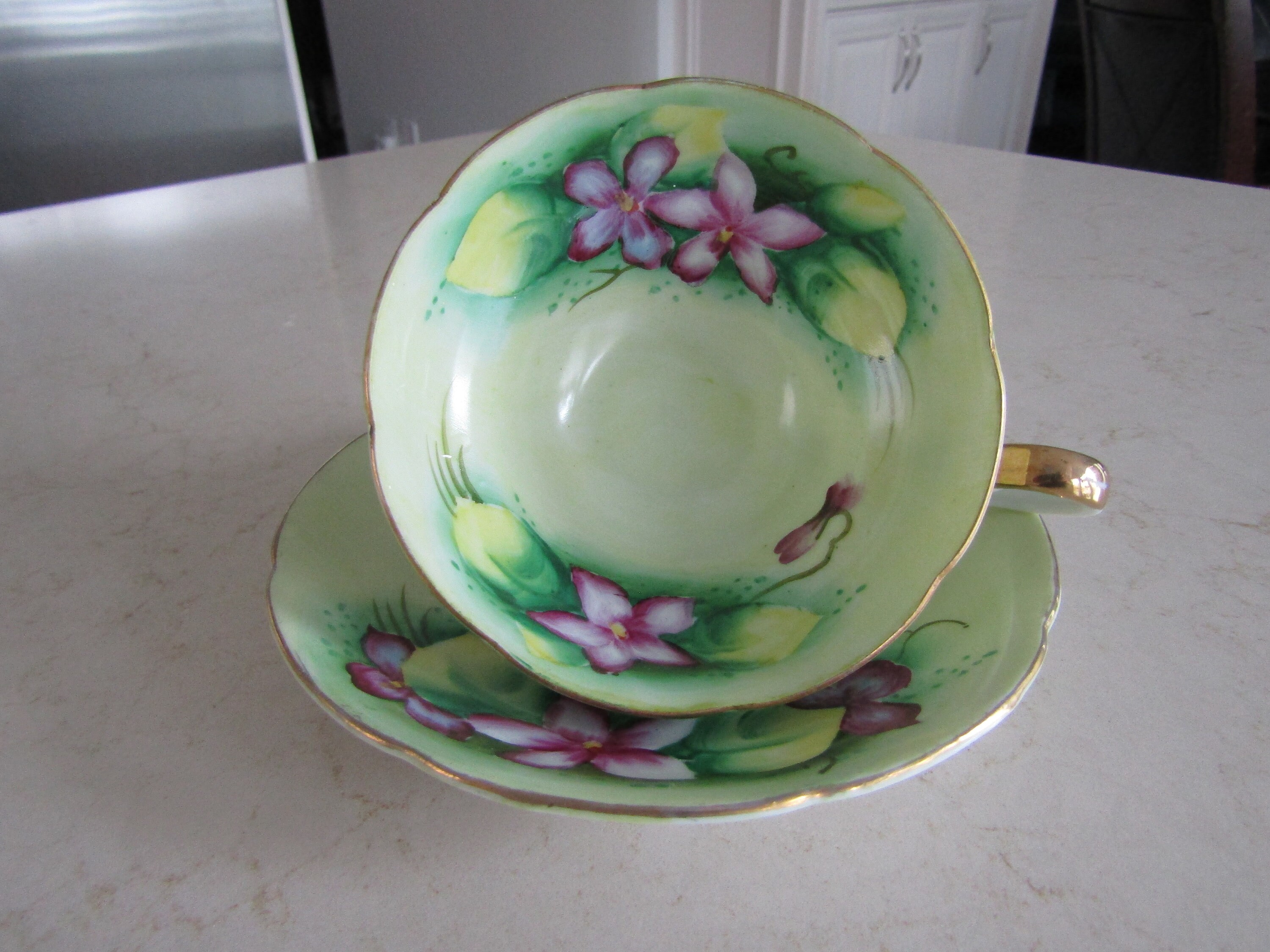 Lefton China Hand Painted Teacup and Saucer Made in Japan - Etsy