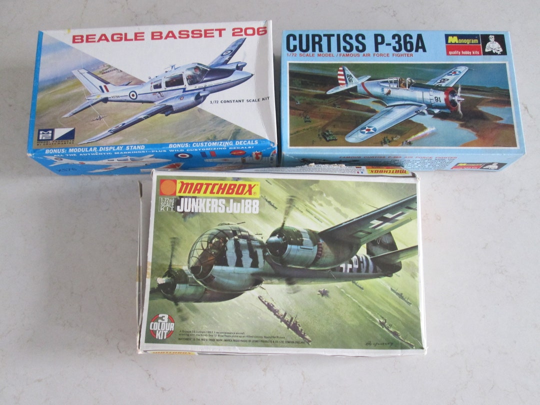 3 Vintage Airplane Models - Etsy