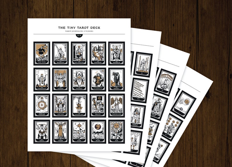 Printable Tarot Card Stickers – the Tiny Tarot Deck - Etsy