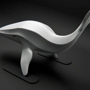 Minimalist Whale Sculpture - Abstract Modern Ocean-inspired Home Decor ...