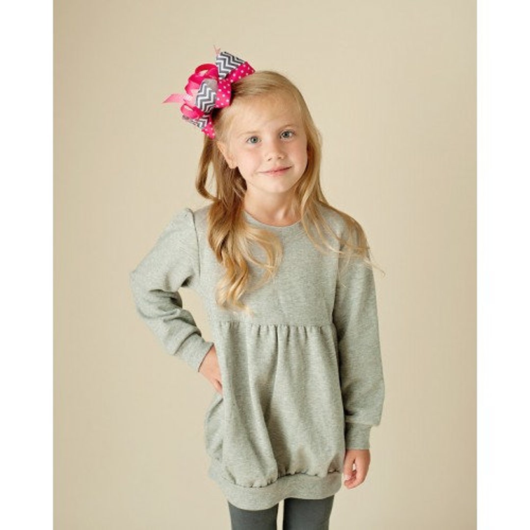 Girl's Monogrammed Sweatshirt, Bubble Sweatshirt, Girl's Gray ...