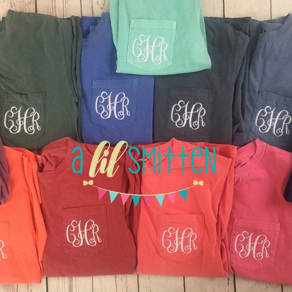 Monogram Pocket Tee - Etsy