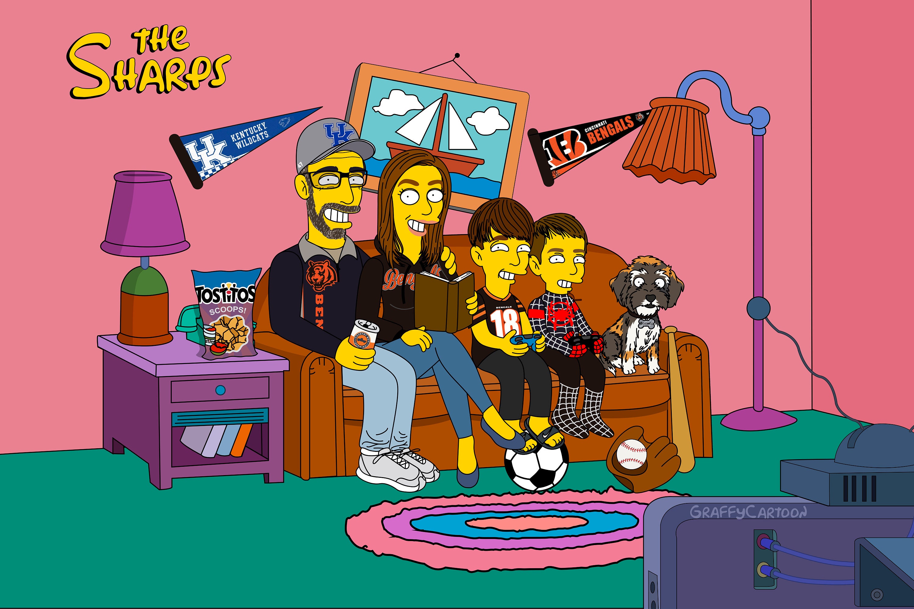 Simpsons Portrait Custom Simpson Cartoon Family Cartoon | Etsy