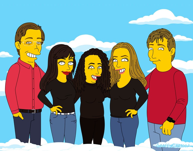 Custom Portrait, Simpsonportrait, Family Drawing, Animated Portrait ...