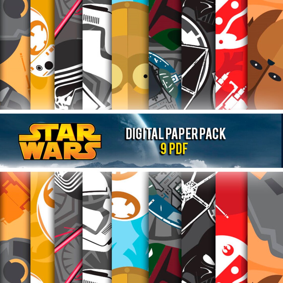 Star Wars Digital Paper Pack SUPER PACK 5 version 2 | Etsy