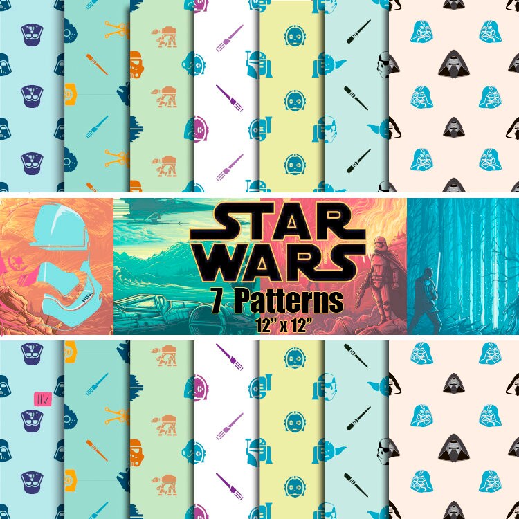 Star Wars Digital Paper Pack SUPER PACK 5 version 2 | Etsy