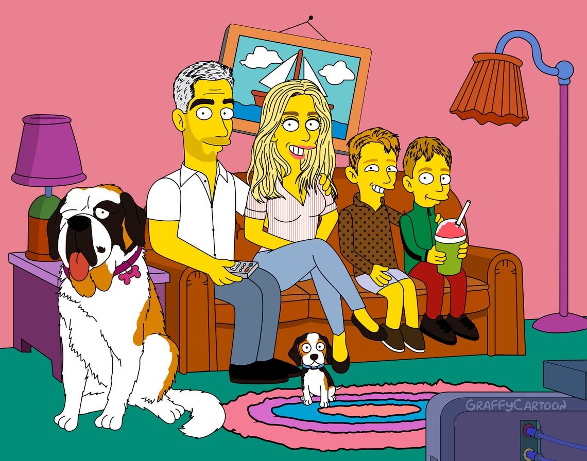 Simpson portrait Custom Caricature Family cartoon | Etsy