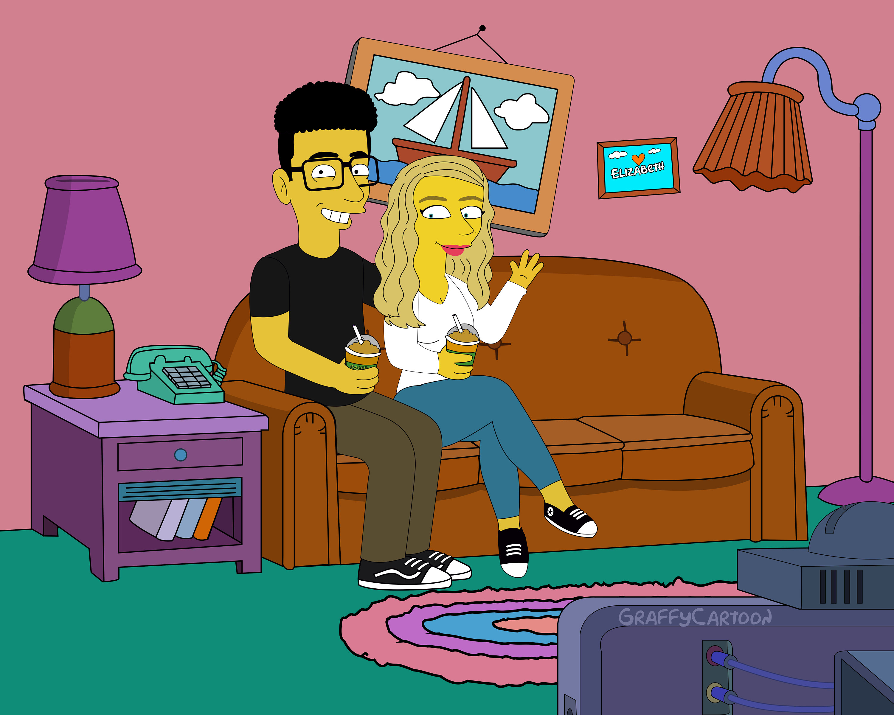 Simpsons Portrait Gift for Boyfriend Simpsonized Christmas - Etsy UK