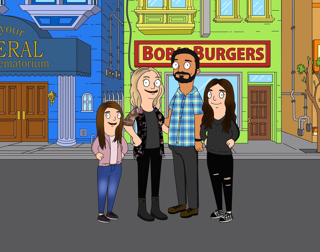 Bobs Burgers Portrait, Bob Burg Portrait, Personalized Bobs Burgers ...