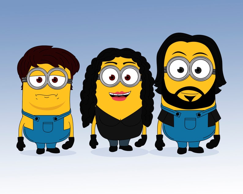 Minion Custom Portrait , Minion Gift, Yellow Character, Custom Birthday ...