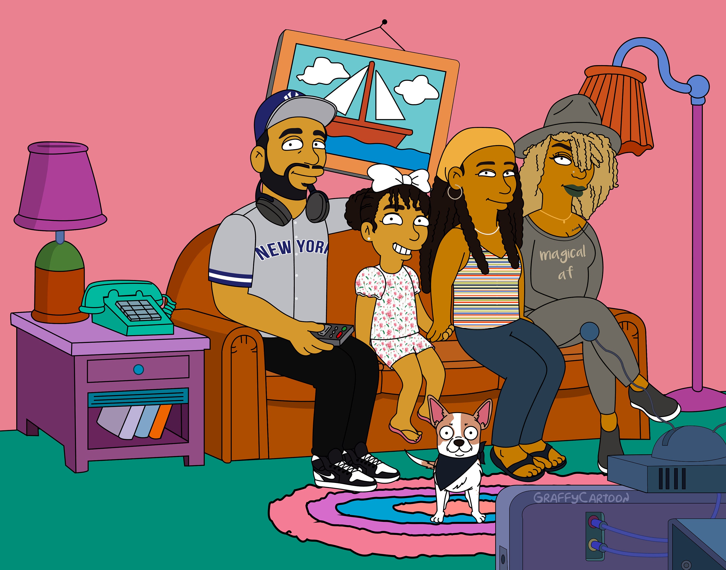 Simpsons Portrait Christmas Gift Idea Simpsons Couple | Etsy