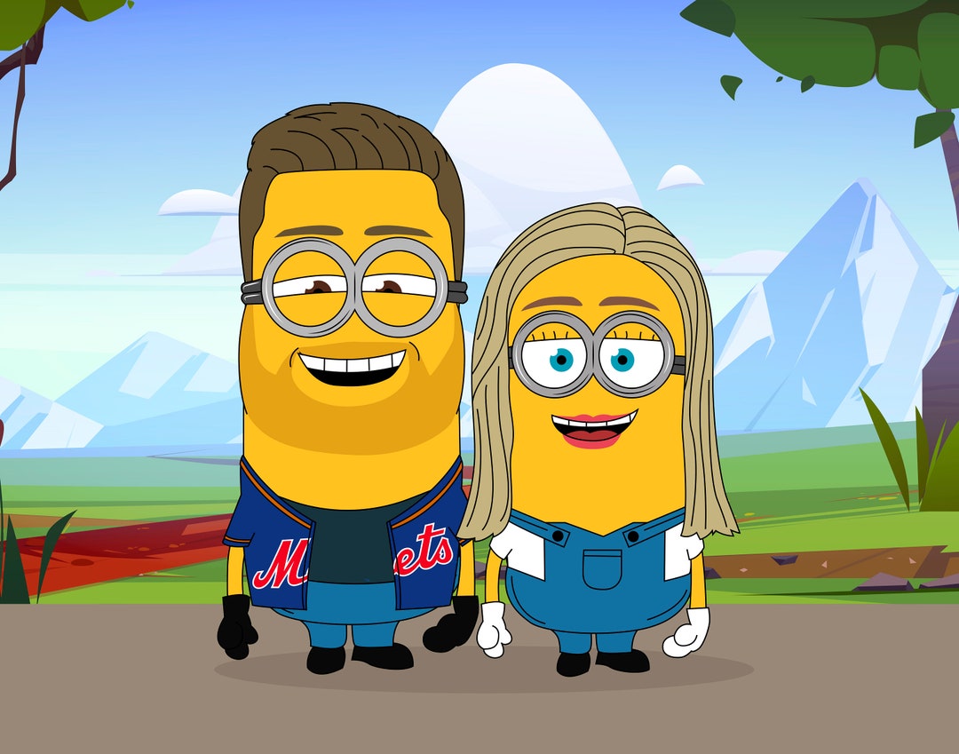 Minions Custom Portrait , Minion Gift, Yellow Character Custom Birthday ...