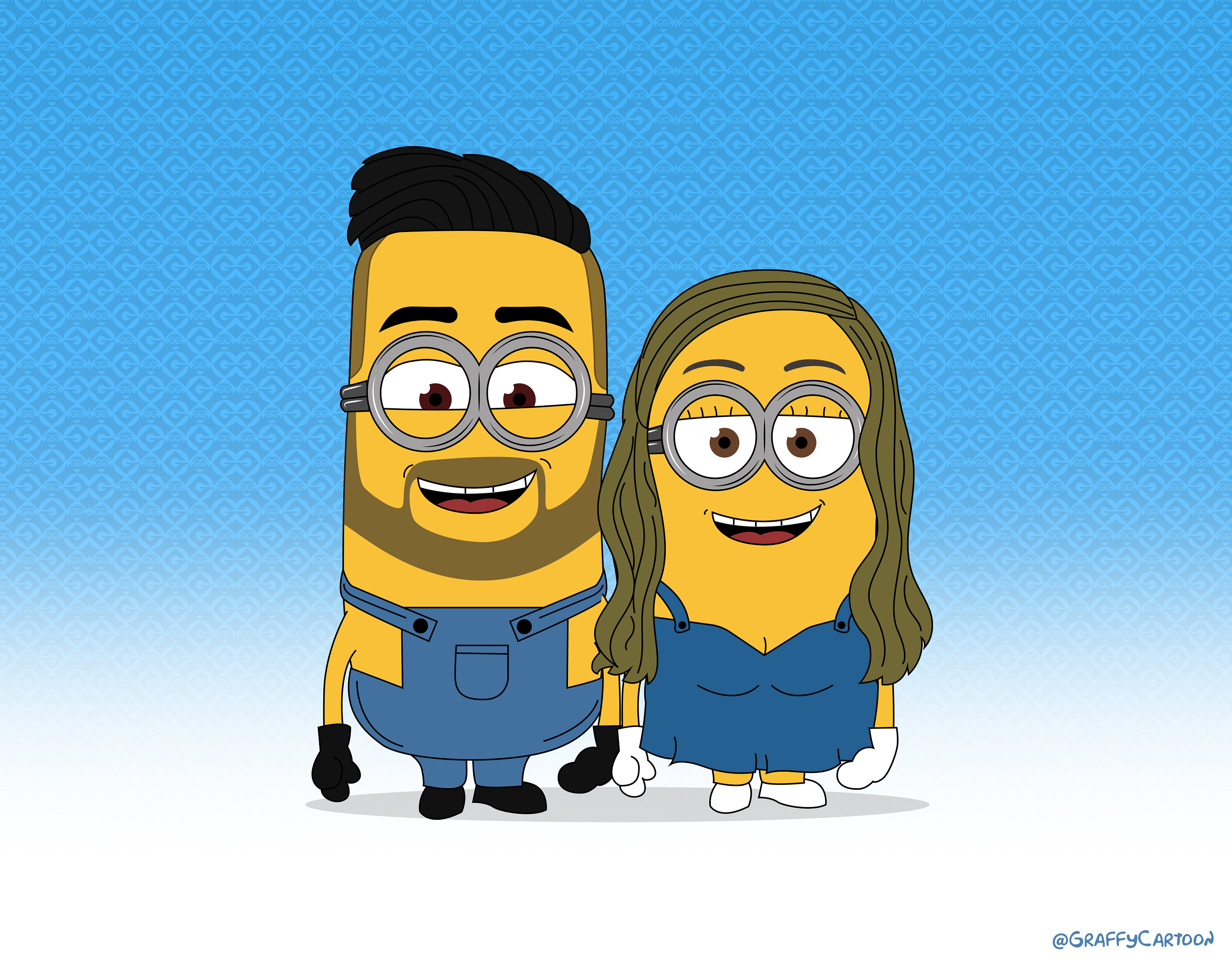 Minions Portrait Gift Fathers Day Custom Portrait Couple Minion Family ...