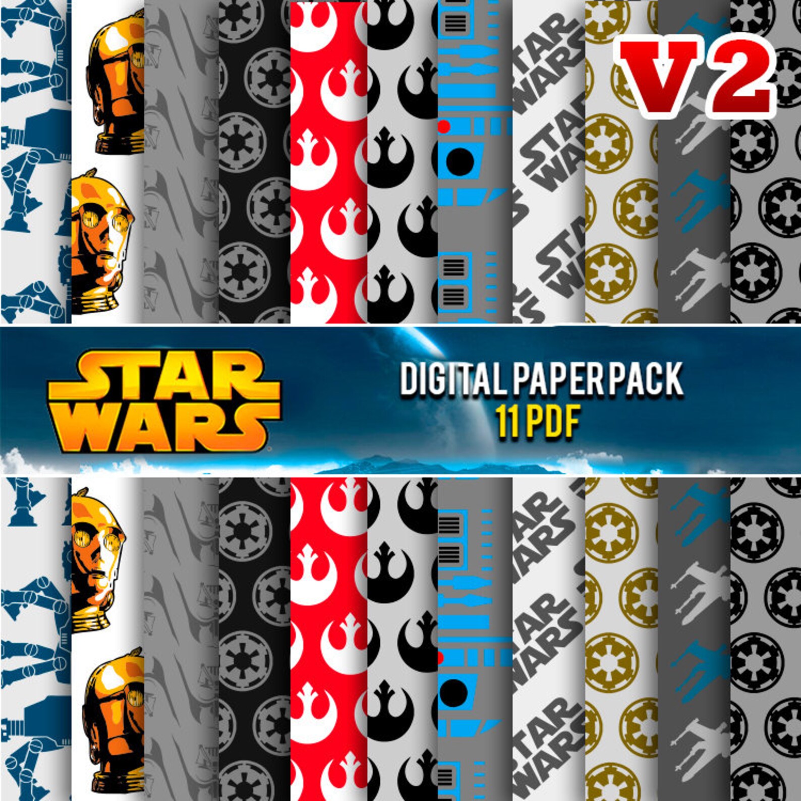 Star Wars Digital Paper Pack Version 2 OFFER 90% off | Etsy