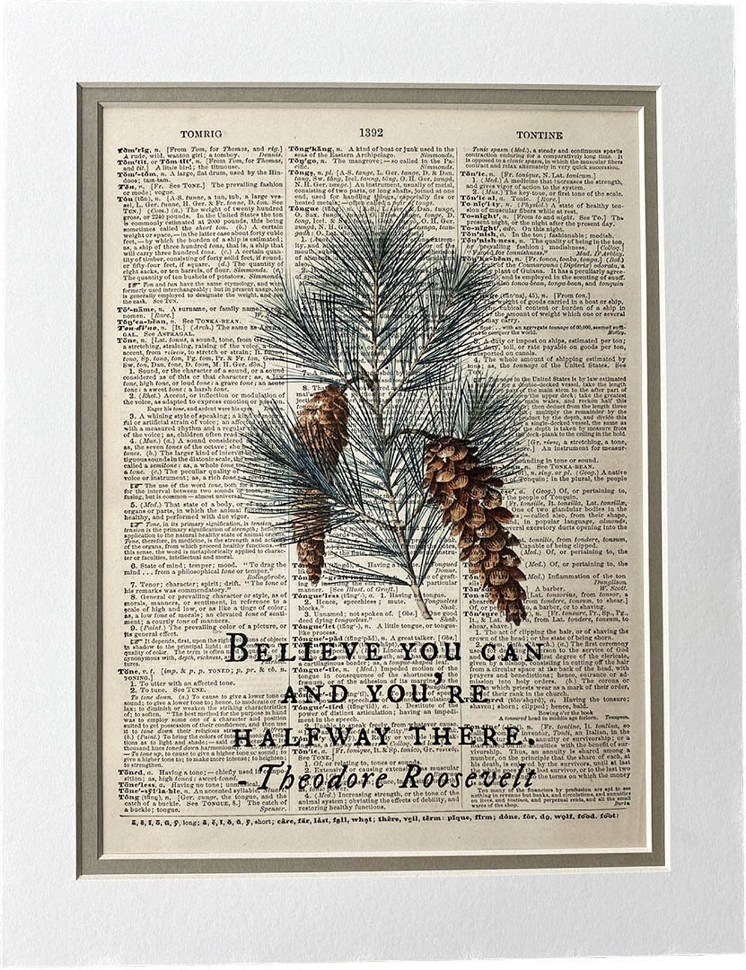 Repurposed Antique Dictionary Page Wall Decor - Theodore Roosevelt ...
