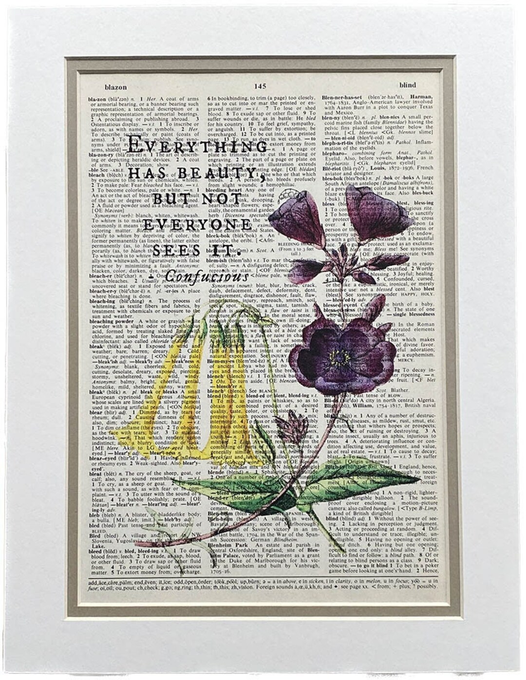 Repurposed Antique Dictionary Page Wall Decor - Confucius Quote ...