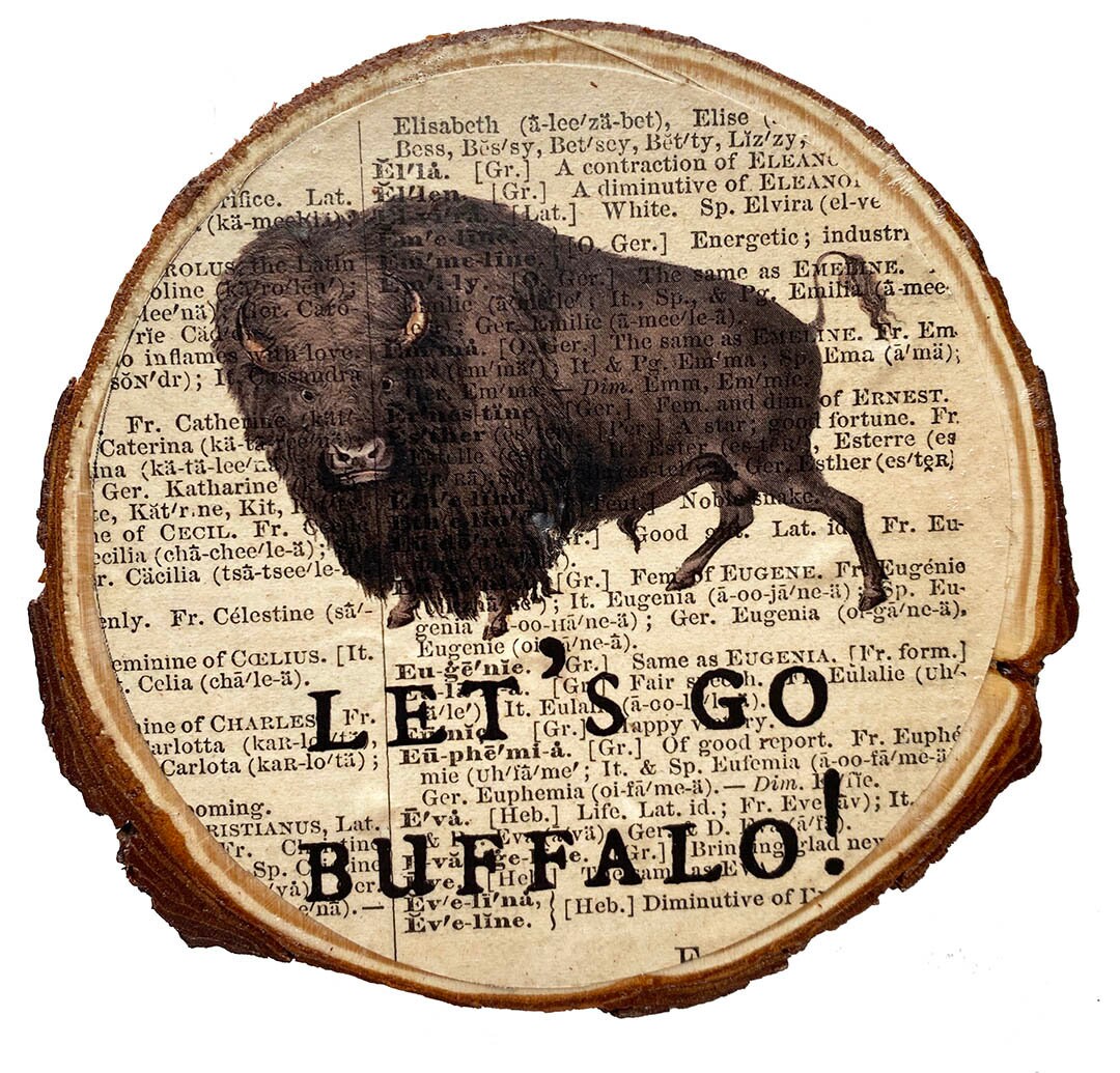 Vintage Illustrations Dictionary Page Wood Tree Slice Natural Coaster ...